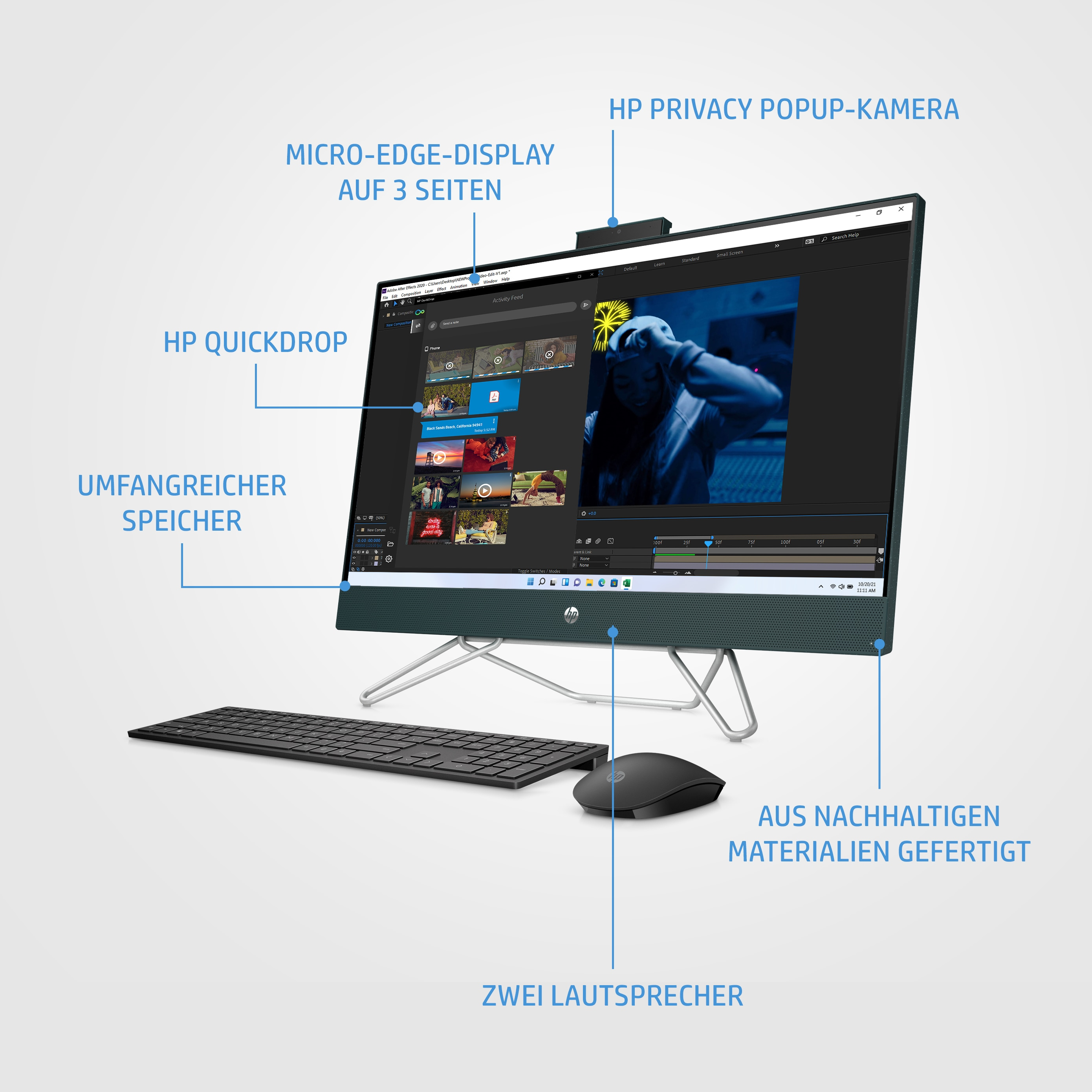 HP 80D45EA | HP 27-cb0007ng All-in-One PC 8 GB RAM 1000 SSD AMD Ryzen ...