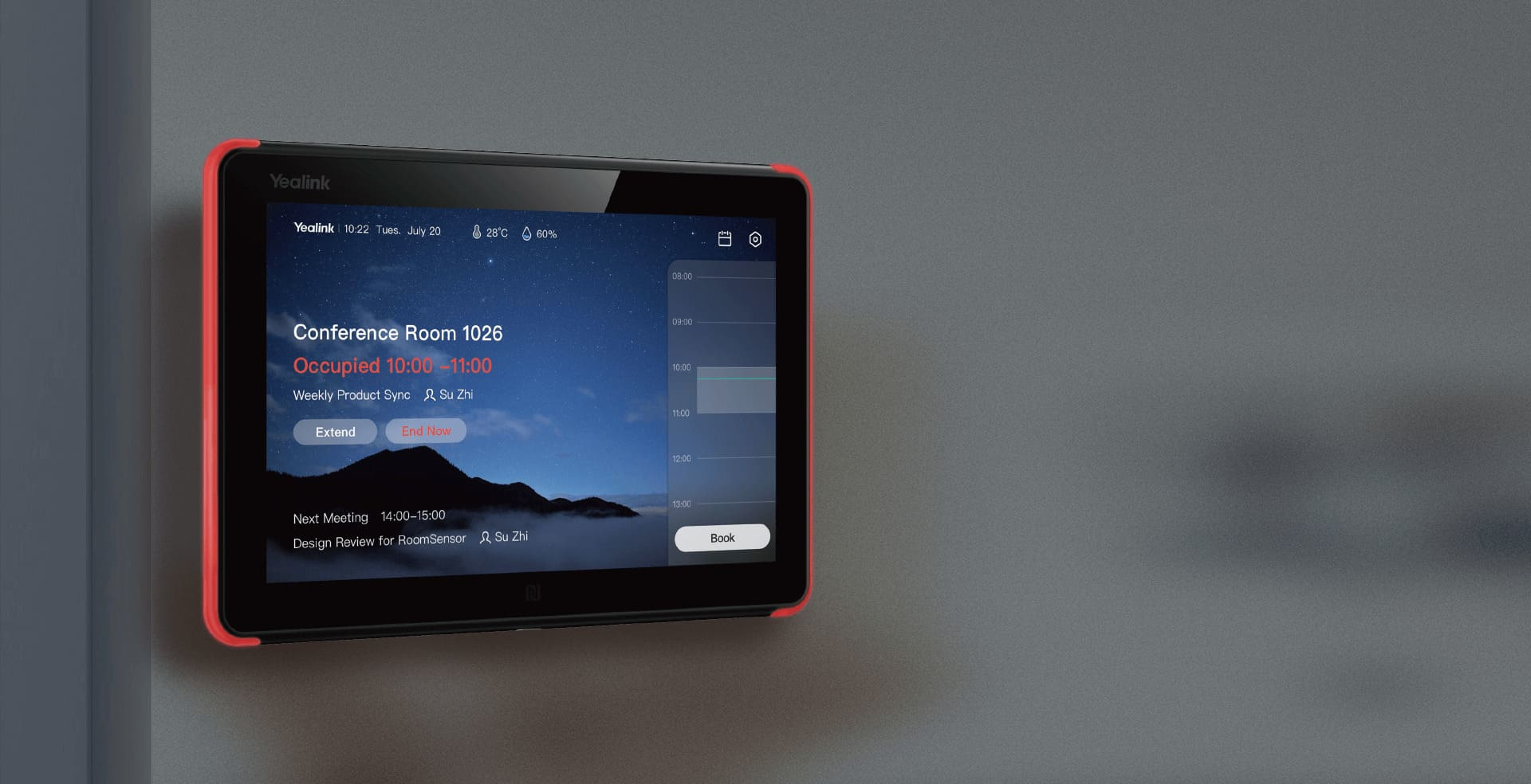 Yealink ROOMPANEL | Yealink RoomPanel 20.3 cm (8") 1280 x 800 pixels LCD 802.11a, 802.11b, 802 ...