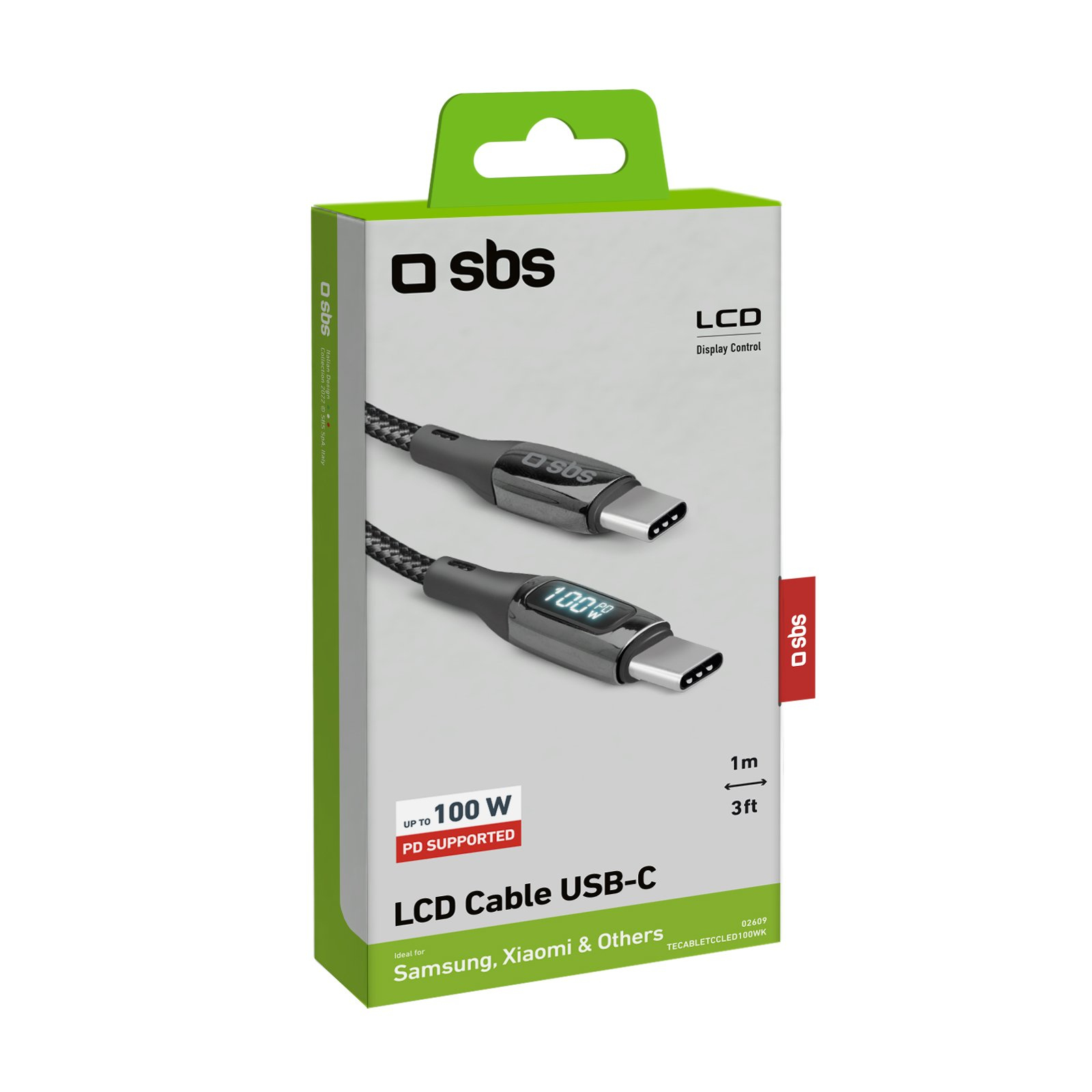 SBS TECABLETCCLED100WK | SBS TECABLETCCLED100WK USB cable 1 m USB C ...